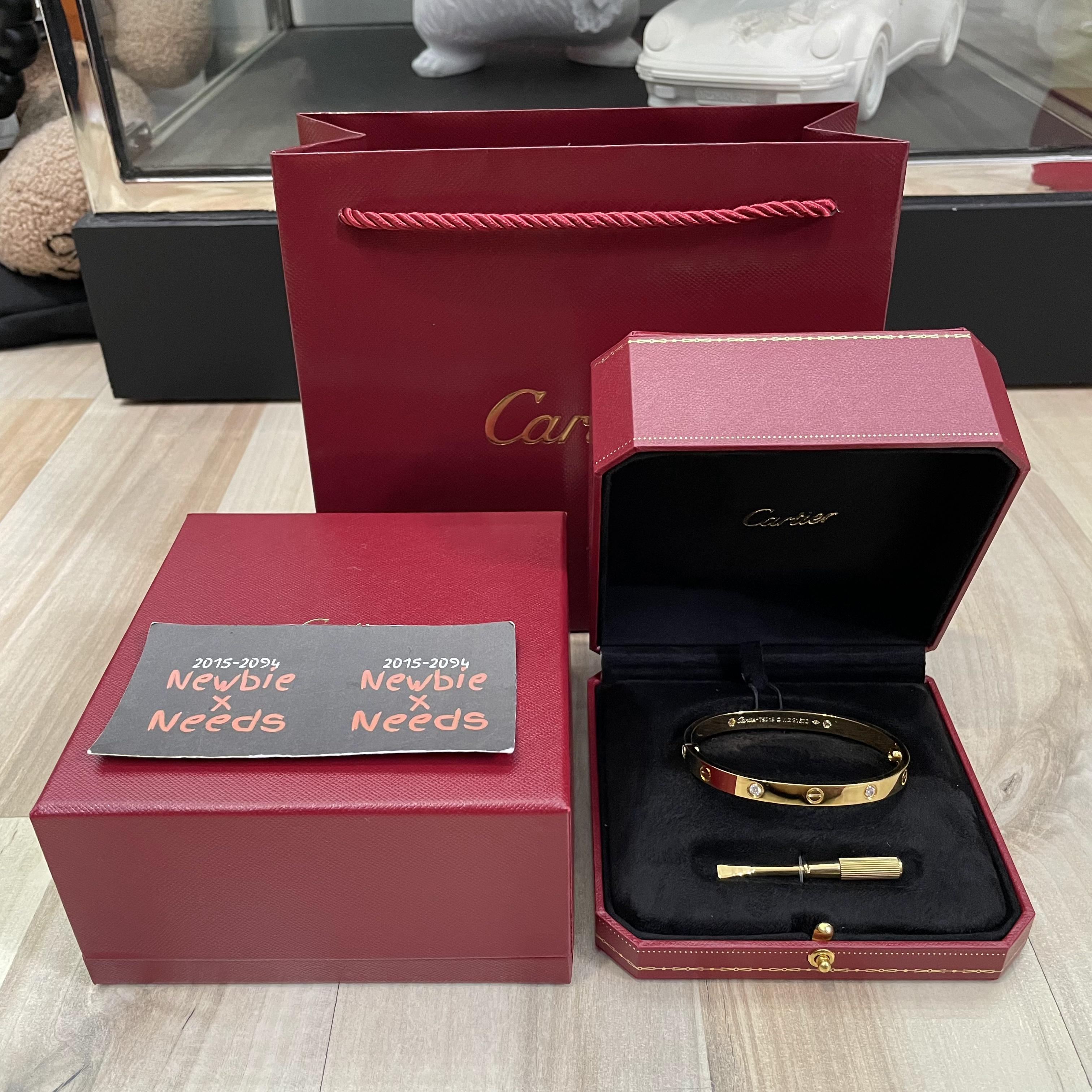 Cartier Love Bracelet (4) Diamond Gold/Gelang Pria – newbie-x-needs